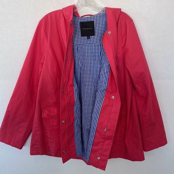 Talbots | Jackets & Coats | Talbots Swing Line Canvas Rain Jacket Coral ...